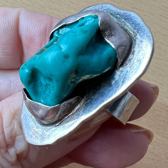 Jewelry | Vintage Large Turquoise Ring 925 Sterling Silver Statement ...
